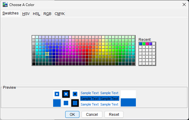 Using the Choose a Color Dialog