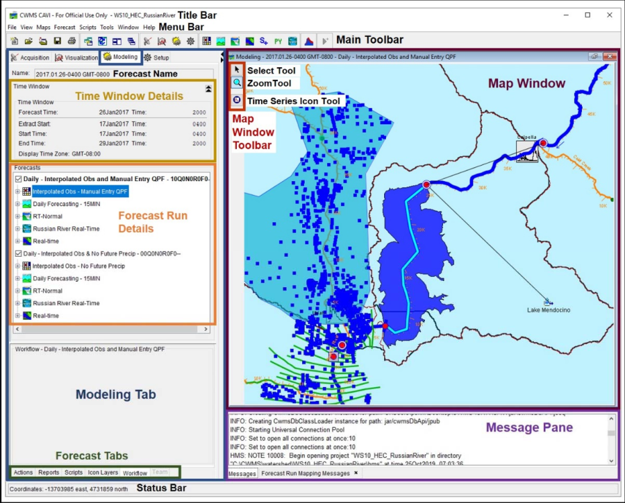 Modeling Module Map Window