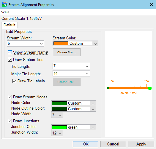 Stream Alignment Layer Drawing Properties