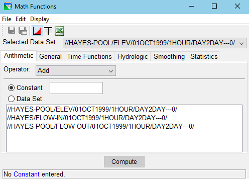 Using the Math Functions Editor