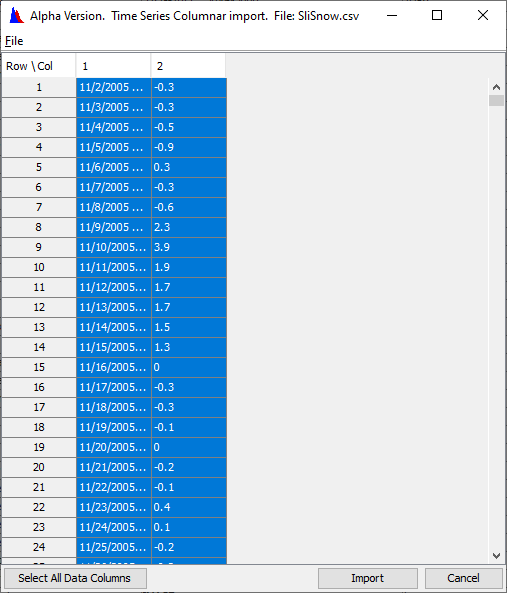 Importing data from Microsoft Excel and .csv files using Data Entry