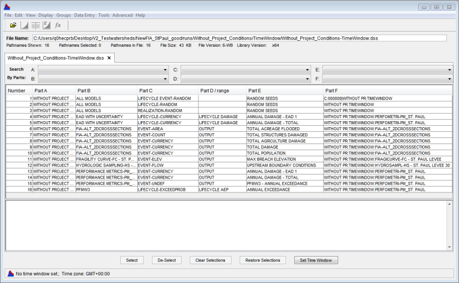 Overview of HEC-DSSVue in HEC-FIA