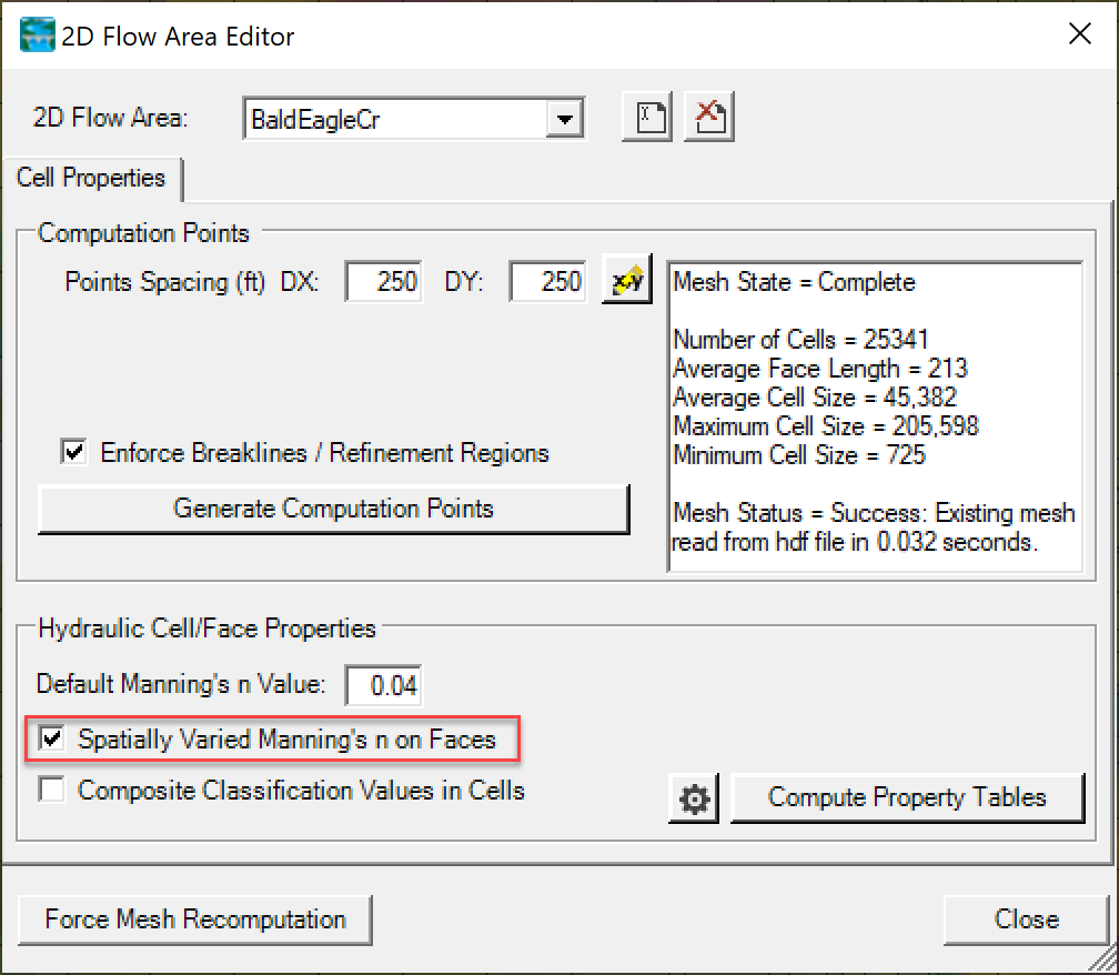 Creating Hydraulic Property Tables for 2D Flow Areas