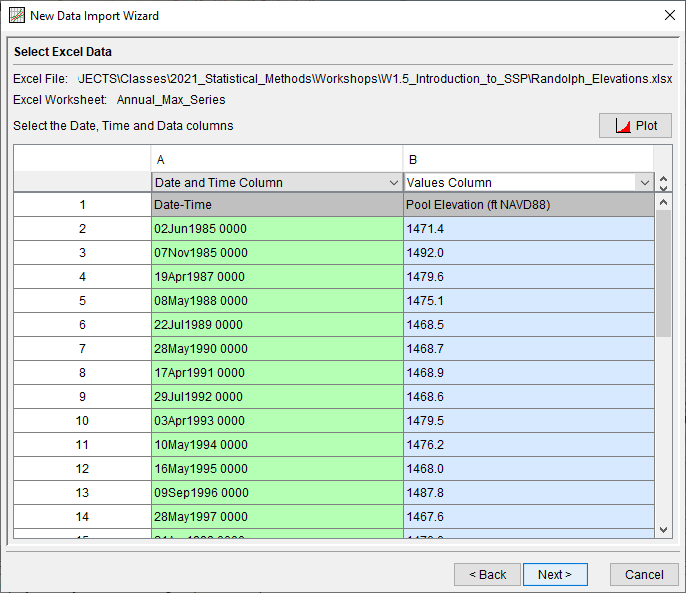 Task 1. Create a new HEC-SSP Study, Import Data, and Visualize Multiple ...